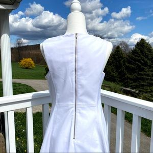 Calvin Klein | Dresses | Calvin Klein Square Armhole Fit Flare White ...